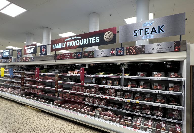 Tesco headers and signage