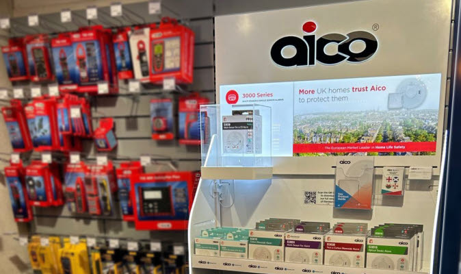 Aico HomeLINK slatwall display