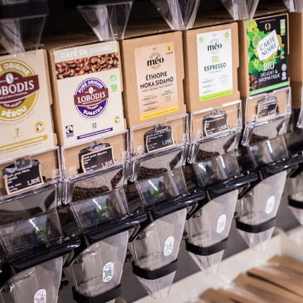 Gravity bins for refill station | HL Display